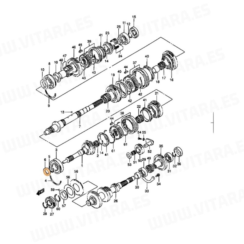 Reten delantero eje primario Caja de cambios